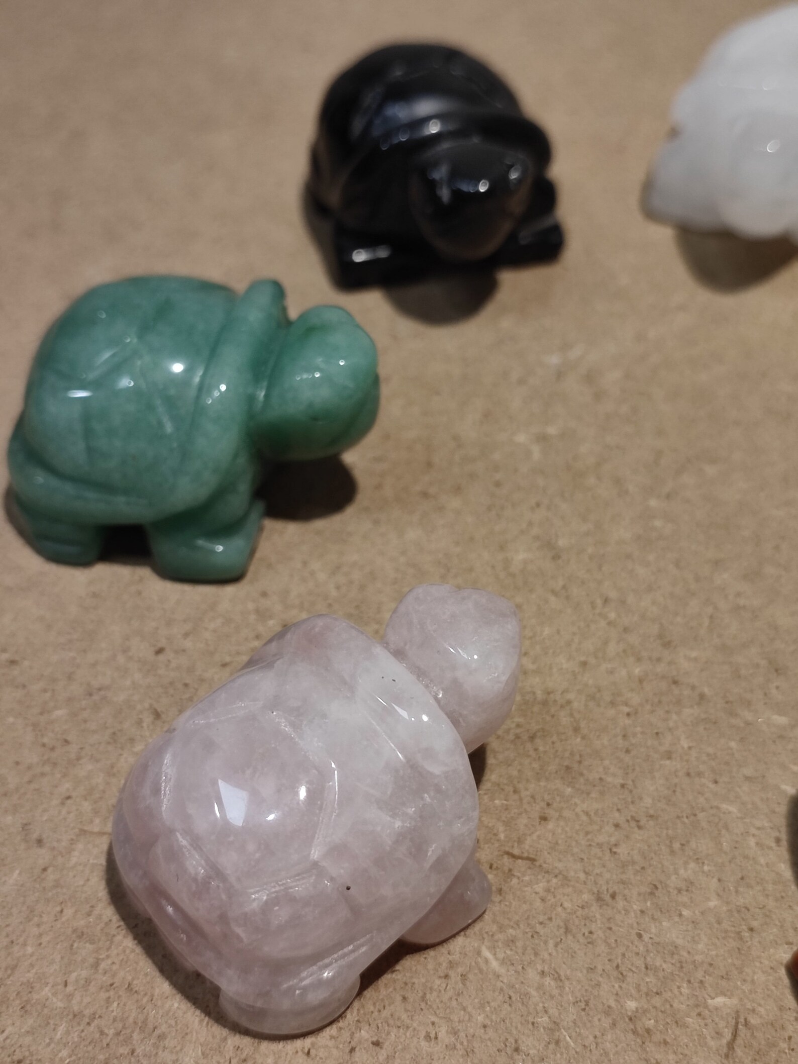 Turtle Figurine Stone 35mm, Stone Crystal Turtle, Amethyst Aventurine ...
