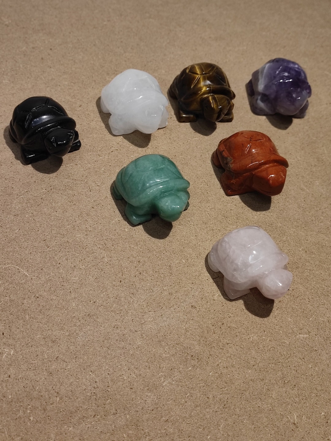 Turtle Figurine Stone 35mm, Stone Crystal Turtle, Amethyst Aventurine ...