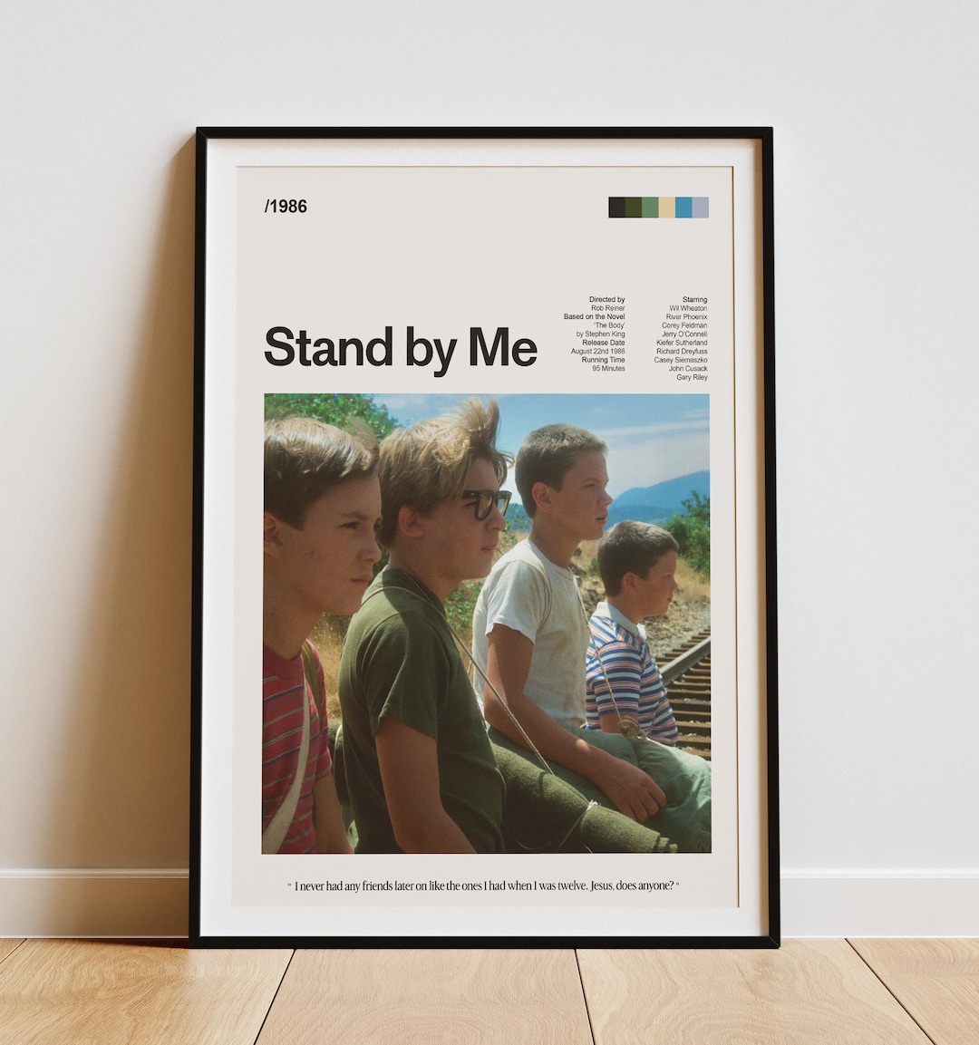 Stand by Me 1986 Movie Poster Art Print With Quote, John Hughes Modern ...