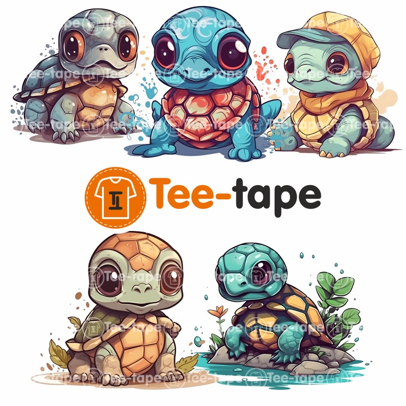 10 Cute Turtles in .PNG Format Turtle Clipart Turtle PNG - Etsy