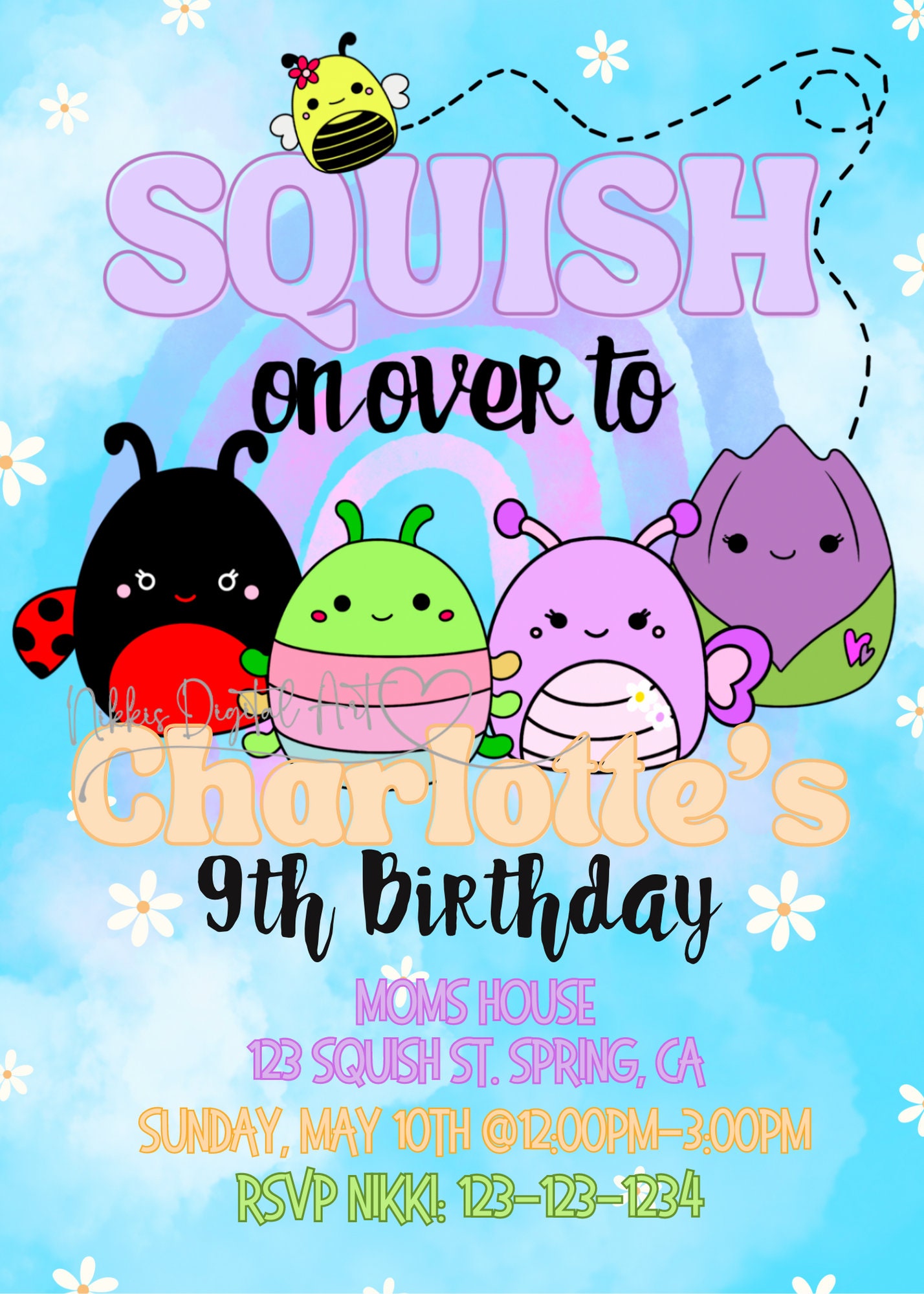 Squishmallow Birthday Invitation - Etsy