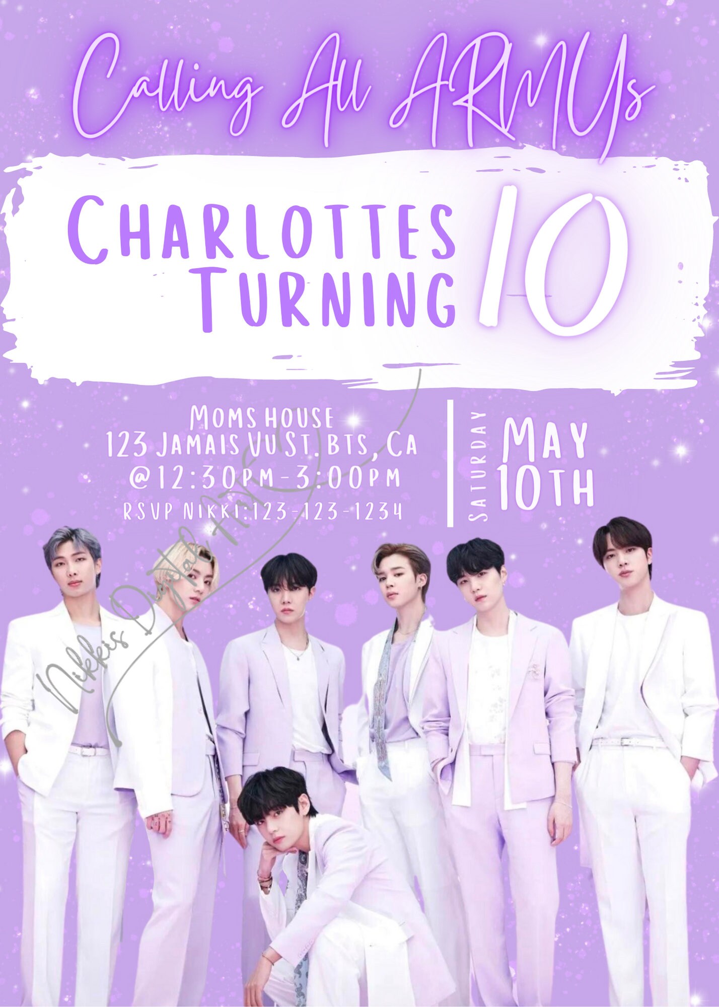 BTS Birthday Invitation - Etsy