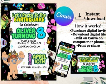 My Singing Monsters MSM Birthday Invitation, My Singing Monsters ...