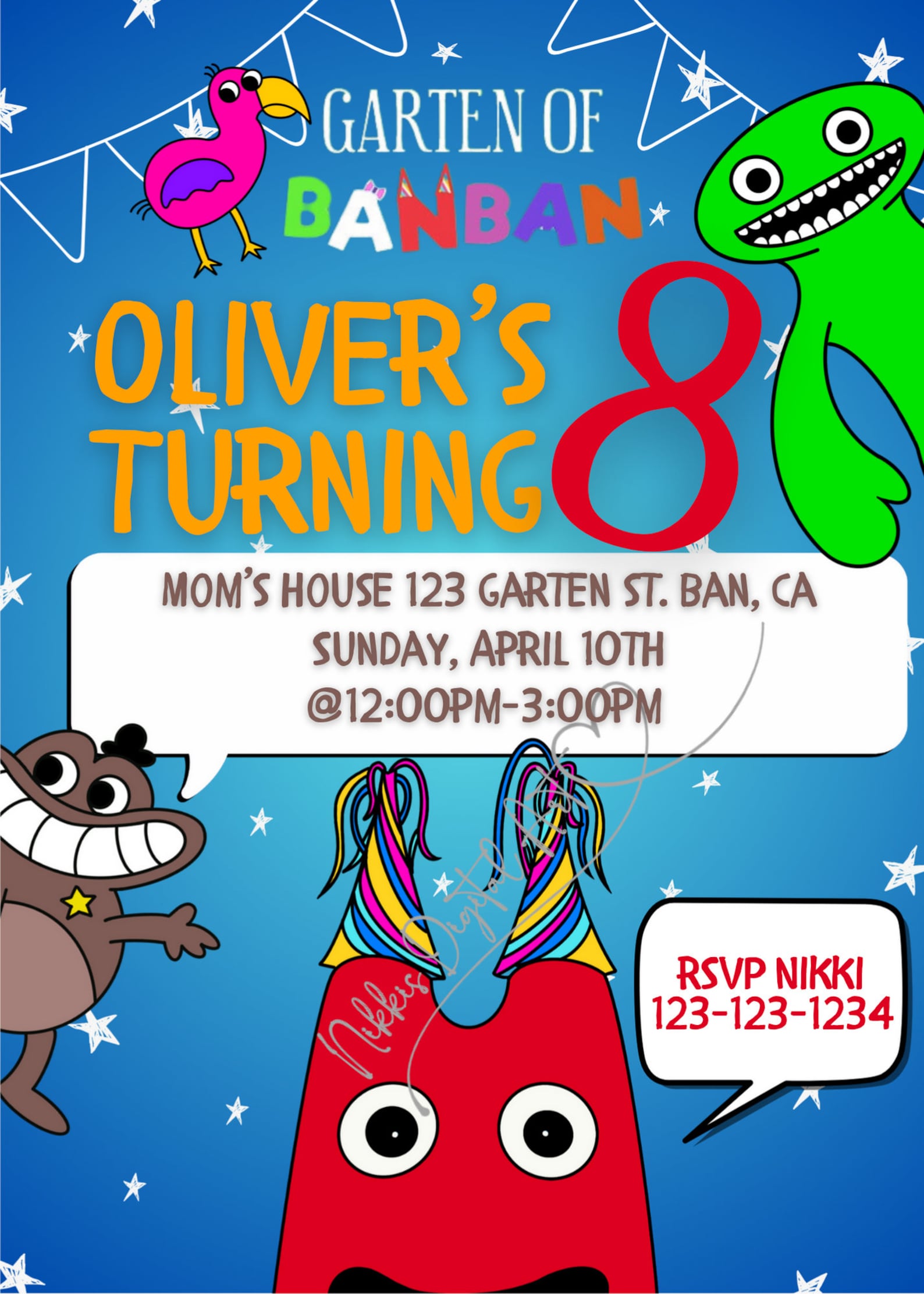 Garten of Banban Birthday Invitation - Etsy