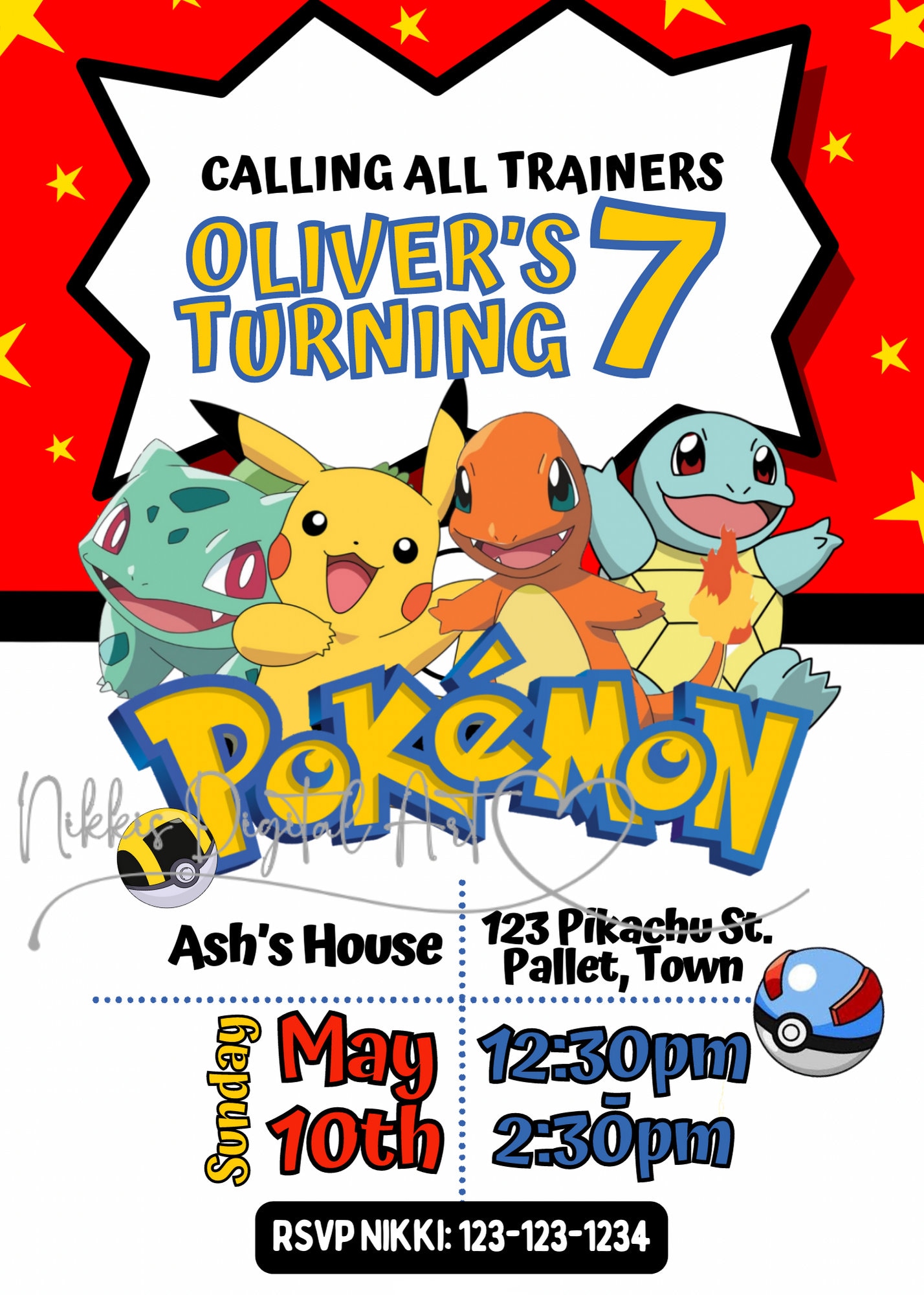 Pokemon Birthday Invitation - Etsy