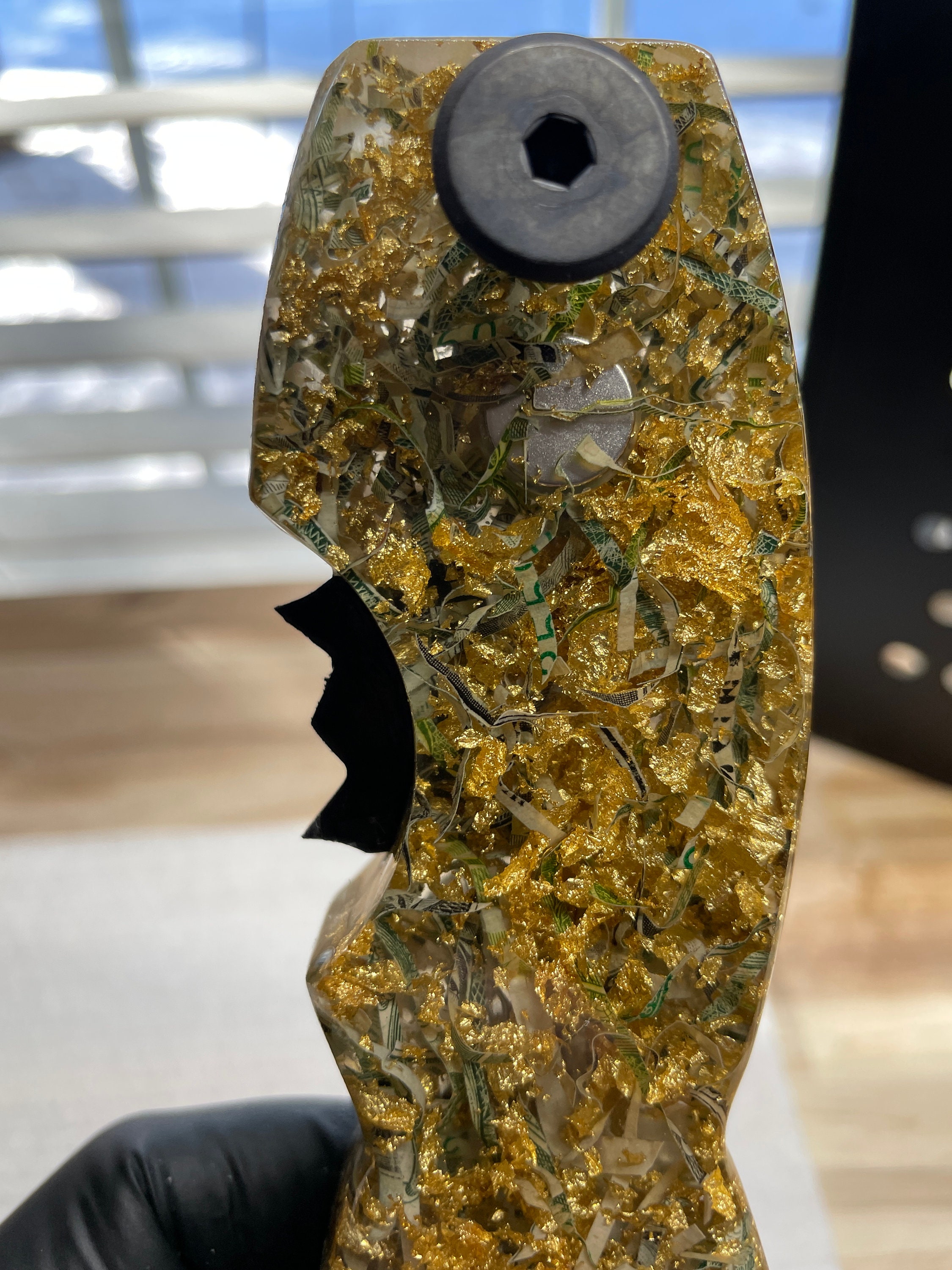 Shredded Dollar Bills From US MINT Beer Bottle Opener Wax Cutter Real Currency With Gold Flakes ...