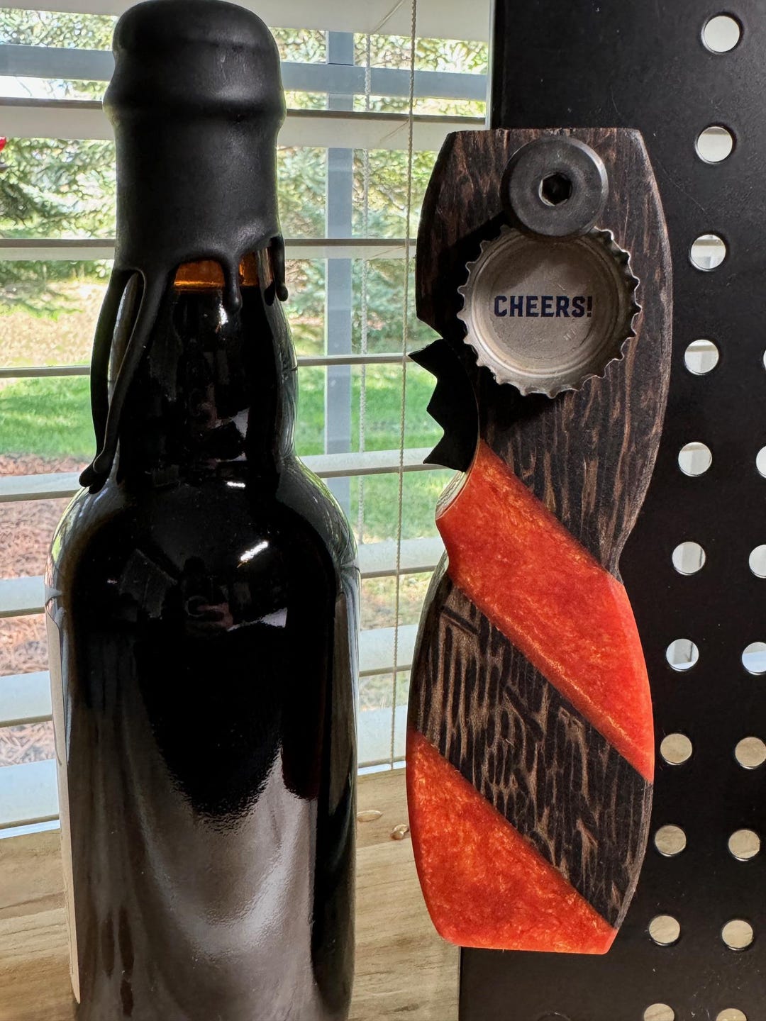River Table Inspired Beer Bottle Opener Solid Wood & Inlaid Resin ...