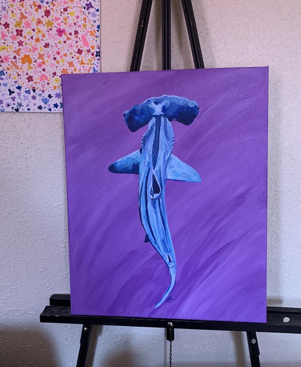 Shark Painting, Original Painting, Colorful Painting, Handpainted Shark ...