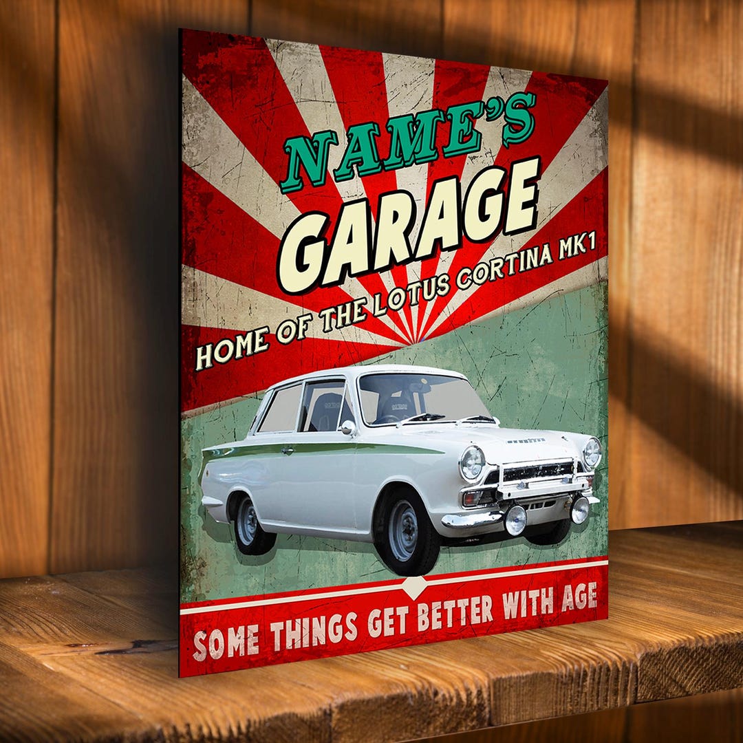 Personalised Cortina Lotus MK1 Metal Wall Sign Classic Retro Icon RS454 ...