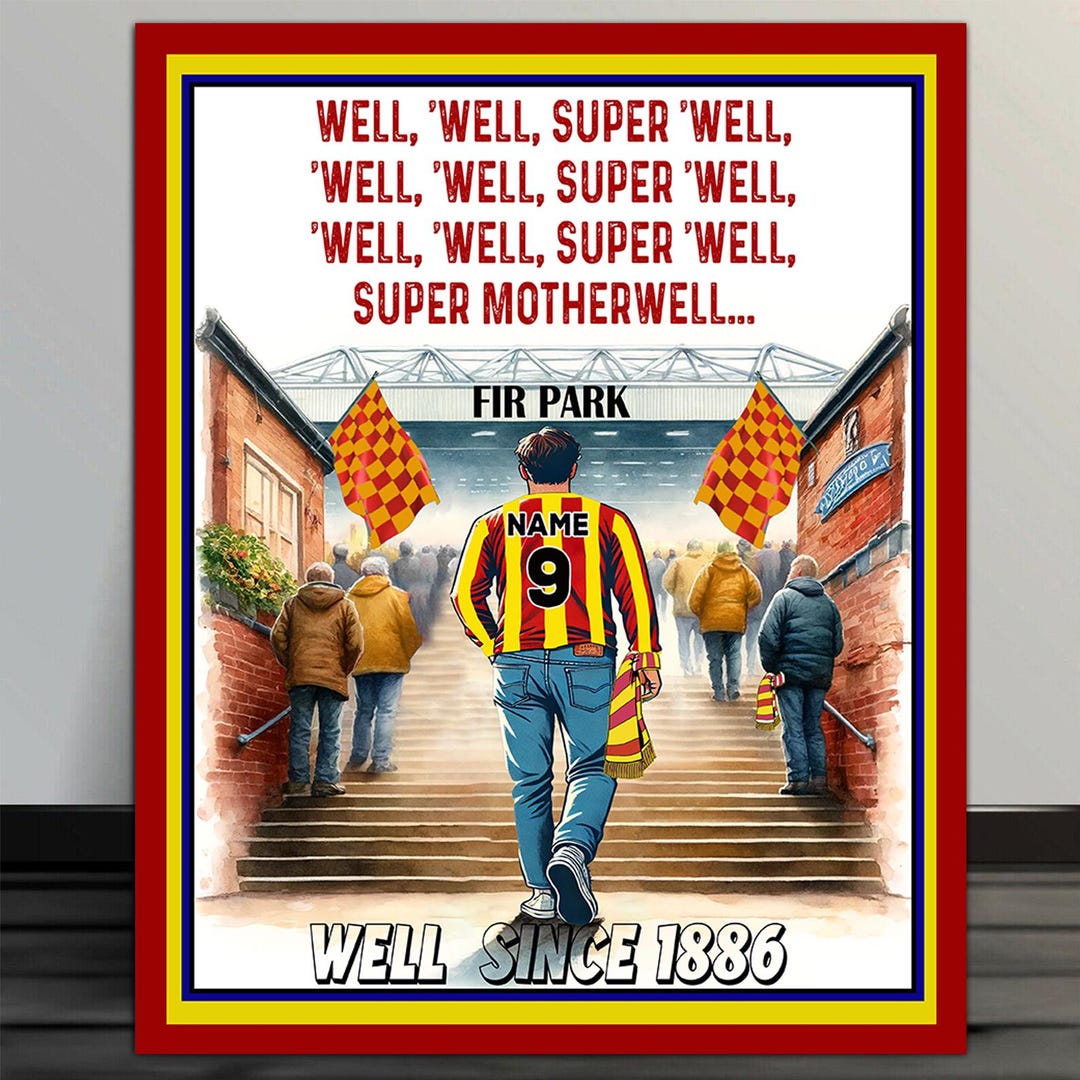 Personalised Motherwell Football Fans Stadium Artwork Add Your Name ...