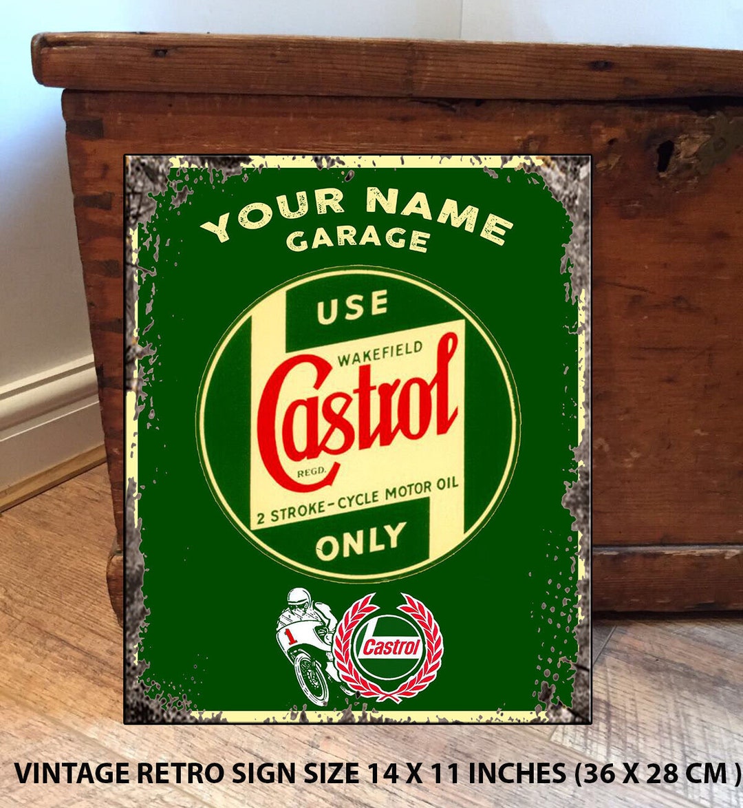 Personalised Castrol Oil Motorcycle Metal Wall Garage Sign RS548 - Etsy