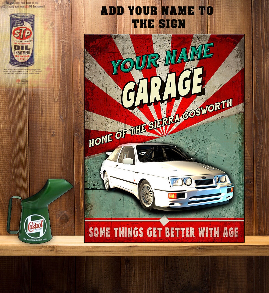 Personalised Sierra Cosworth Metal Sign Classic Car Garage Sign - Etsy UK