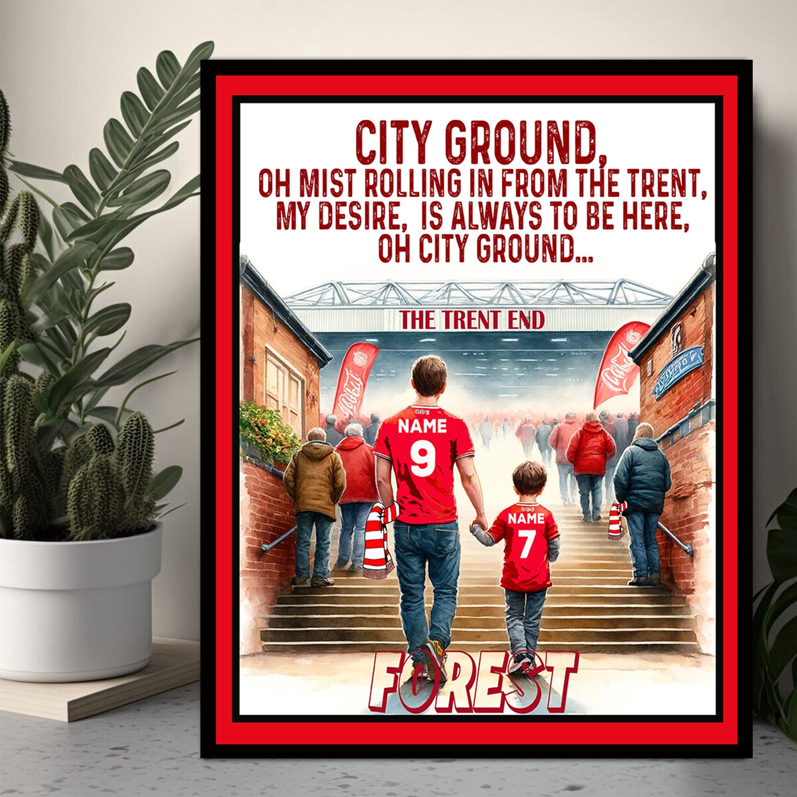 Personalised Nottingham Forest Football Fans Father & Son Stadium ...