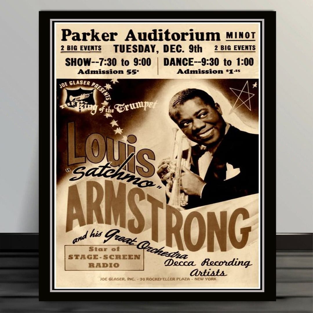 Louis Armstrong Jazz Music Iconic Poster Shed Home Retro Metal Wall ...