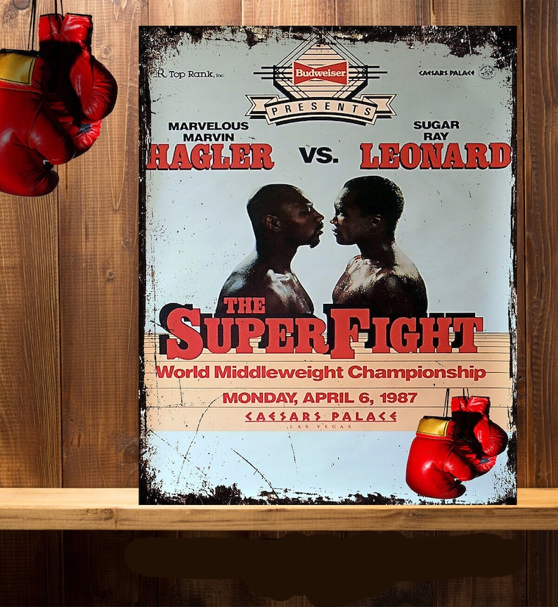 Marvin Hagler V Sugar Ray Leonard Fight Boxing Metal Sign Poster RS403 - Etsy