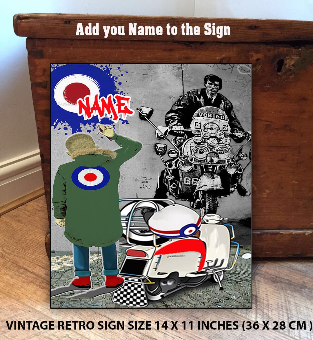 Personalised Scooter Mod Skinhead Metal Sign RS601 - Etsy UK
