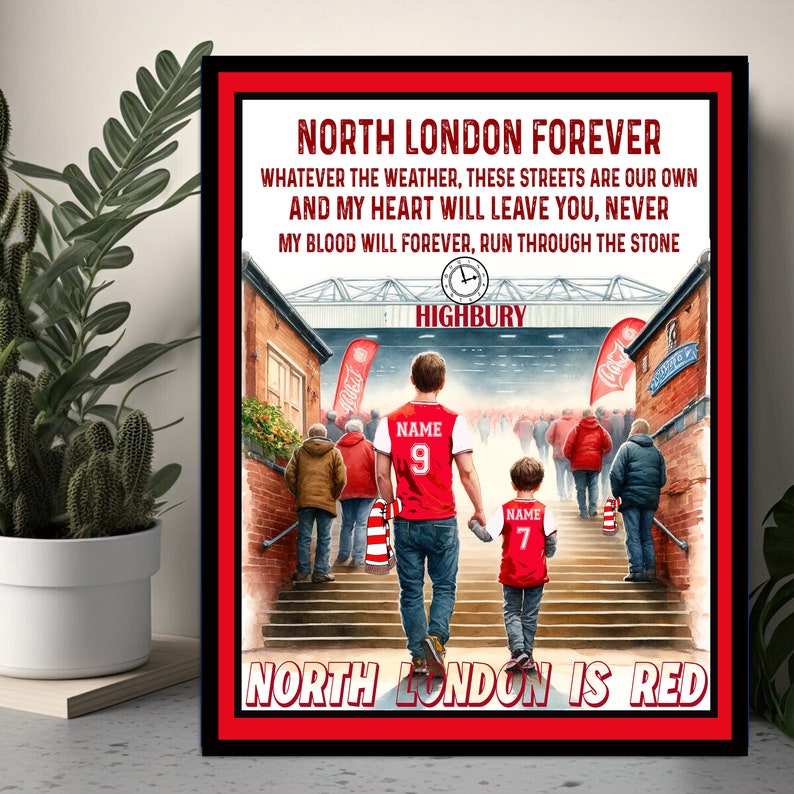 Personalised Arsenal Highbury Football Fans Father & Son Stadium ...