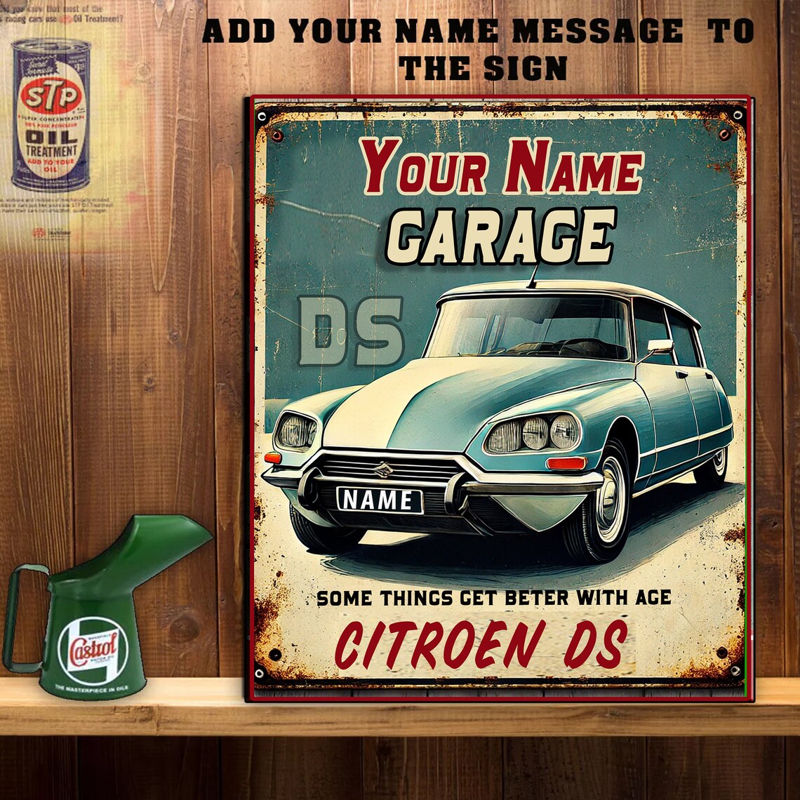 Citroen DS Metall Classic Car Metallschild Retro Garagenwandschild ...