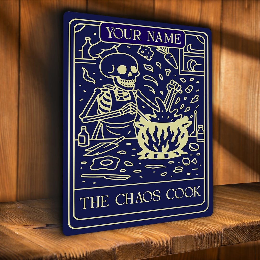 Personalised the Chaos Cook Tarot Sign Oracle Hanging Metal Wall Plaque ...