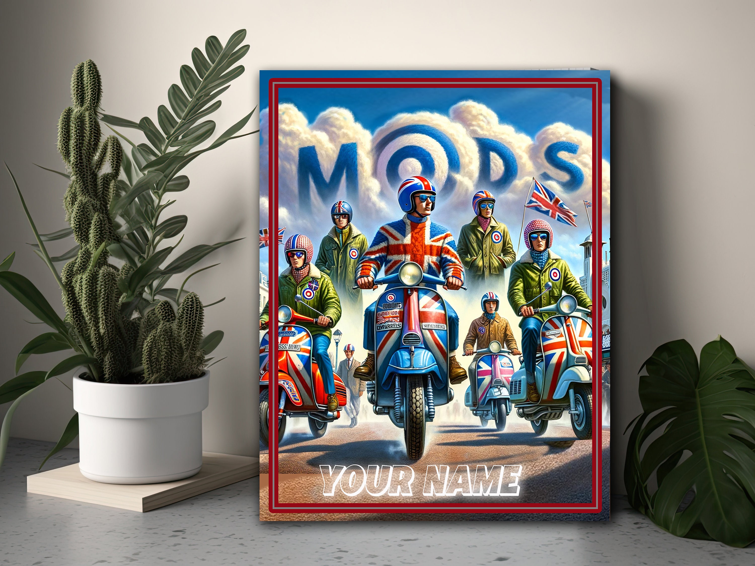 Personalised Scooter Mod Lambretta Vespa Ska Retro Vintage Metal Wall ...