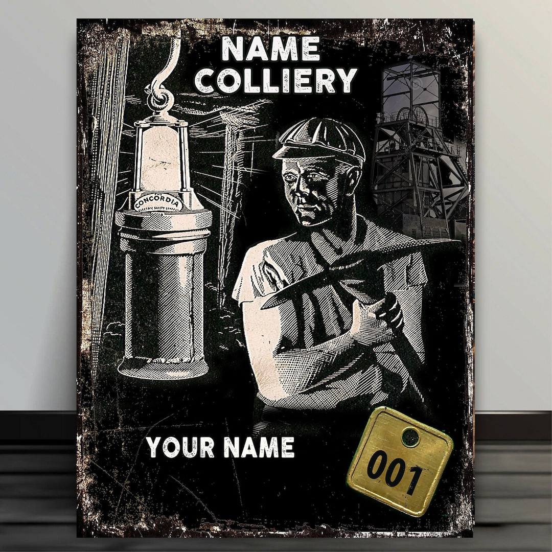 Personalised Miners Pit Colliery Workers Coal Fields Vintage Metal Sign ...