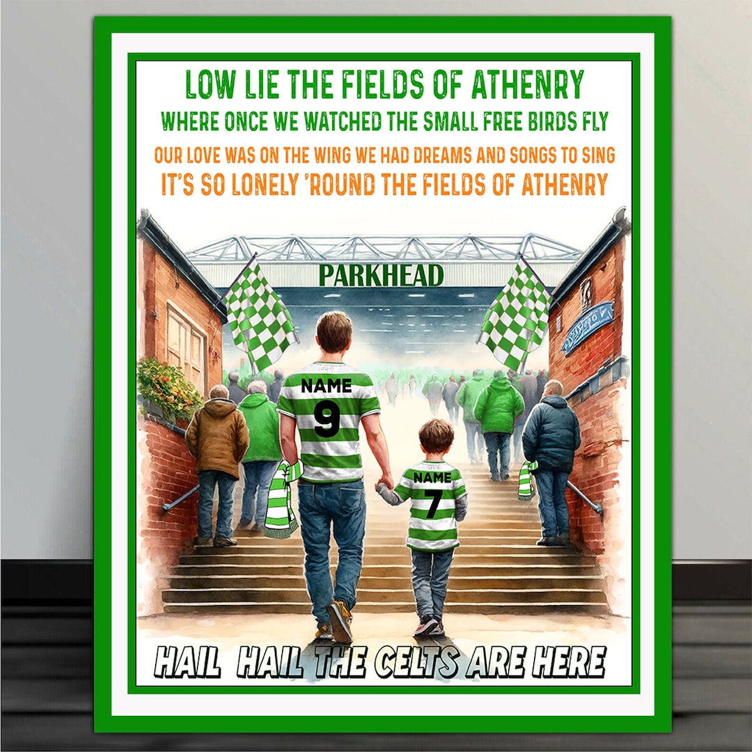 Personalised Celtic Football Fans Father & Son Stadium Artwork Add Your ...