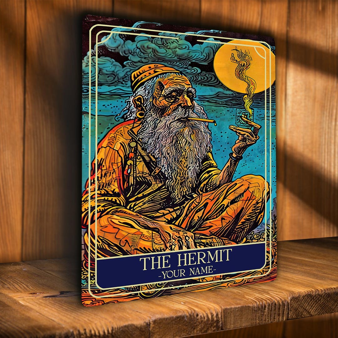 Personalised the Hermit Tarot Sign Oracle Hanging Metal Wall Plaque ...