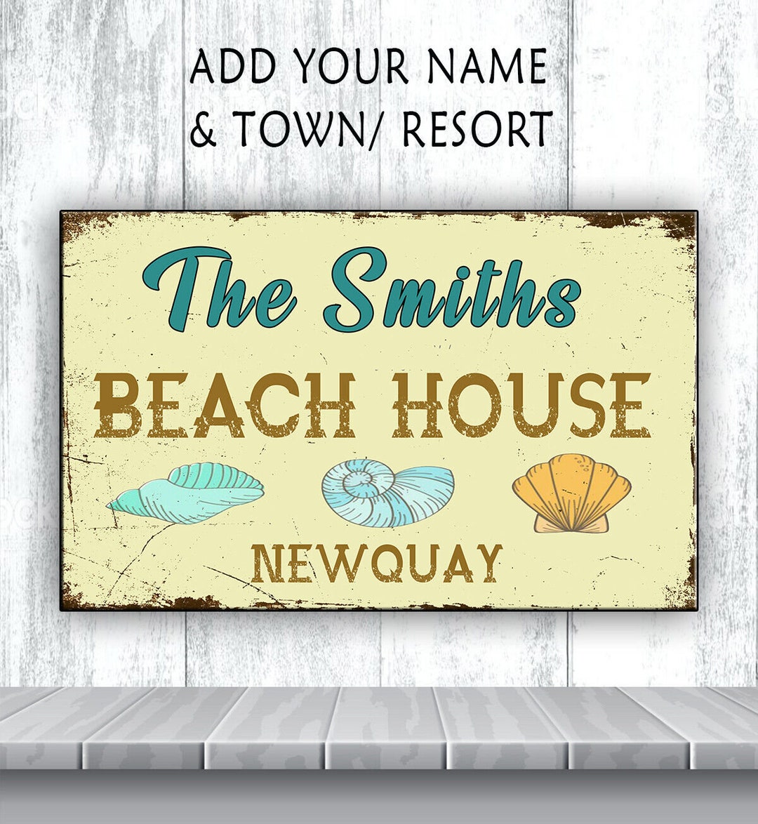 Personalised Beach House Hut Metal Wall Sign Holiday Home RS 260 - Etsy