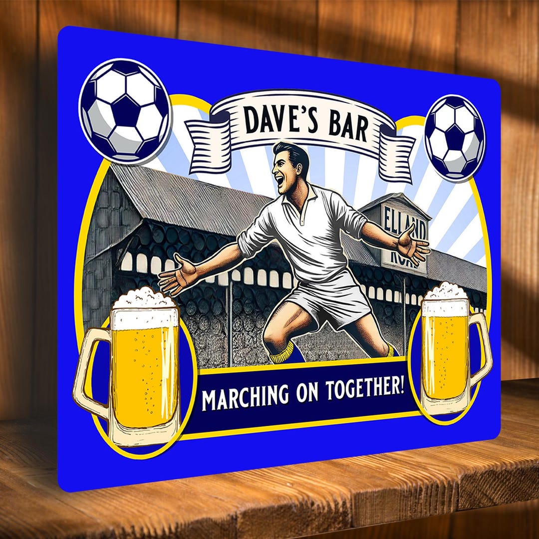 Personalised Leeds Football Bar Sign Custom Home Pub Metal Beer Plaque ...