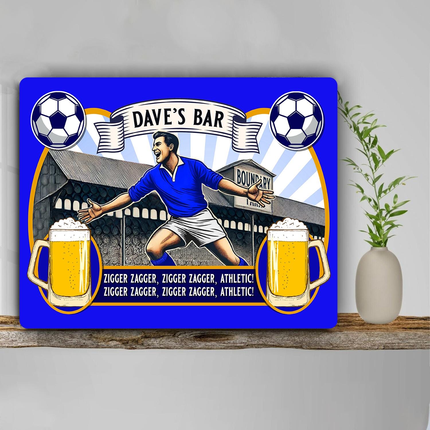 Personalised Oldham Football Bar Sign Custom Home Pub Metal Beer Plaque ...