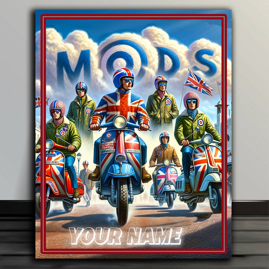 Personalised Scooter Mod Lambretta Vespa Ska Retro Vintage Metal Wall ...