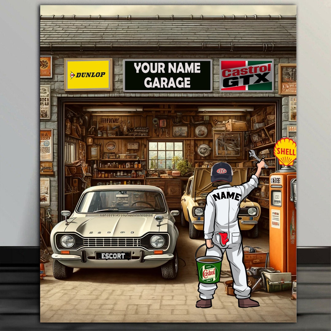 Personalised Mechanic Workshop Car Garage Workshop Add Your Own Name ...