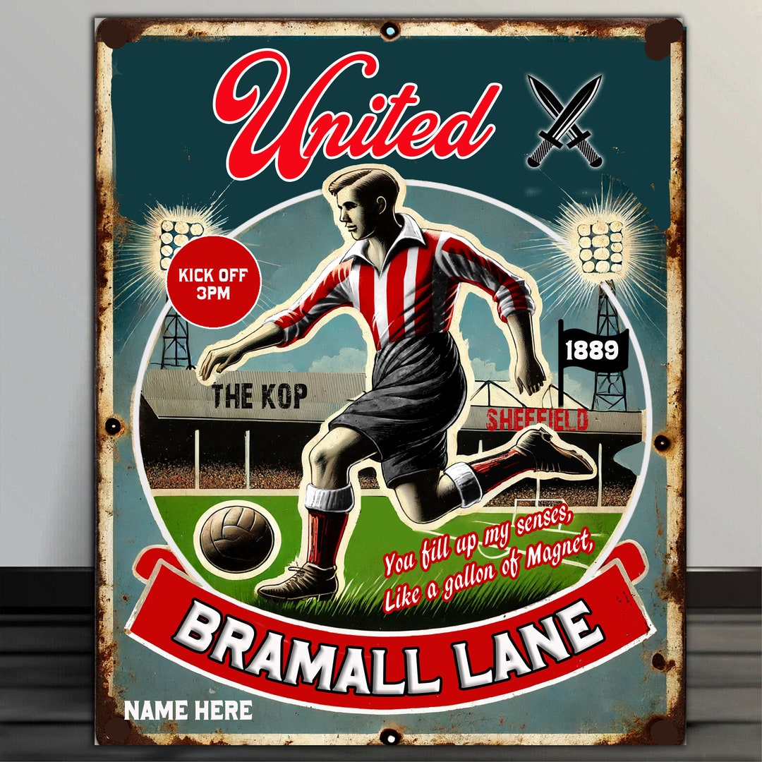 PERSONALISED Sheffield United Football Fans Nostalgia Vintage Bar Man ...