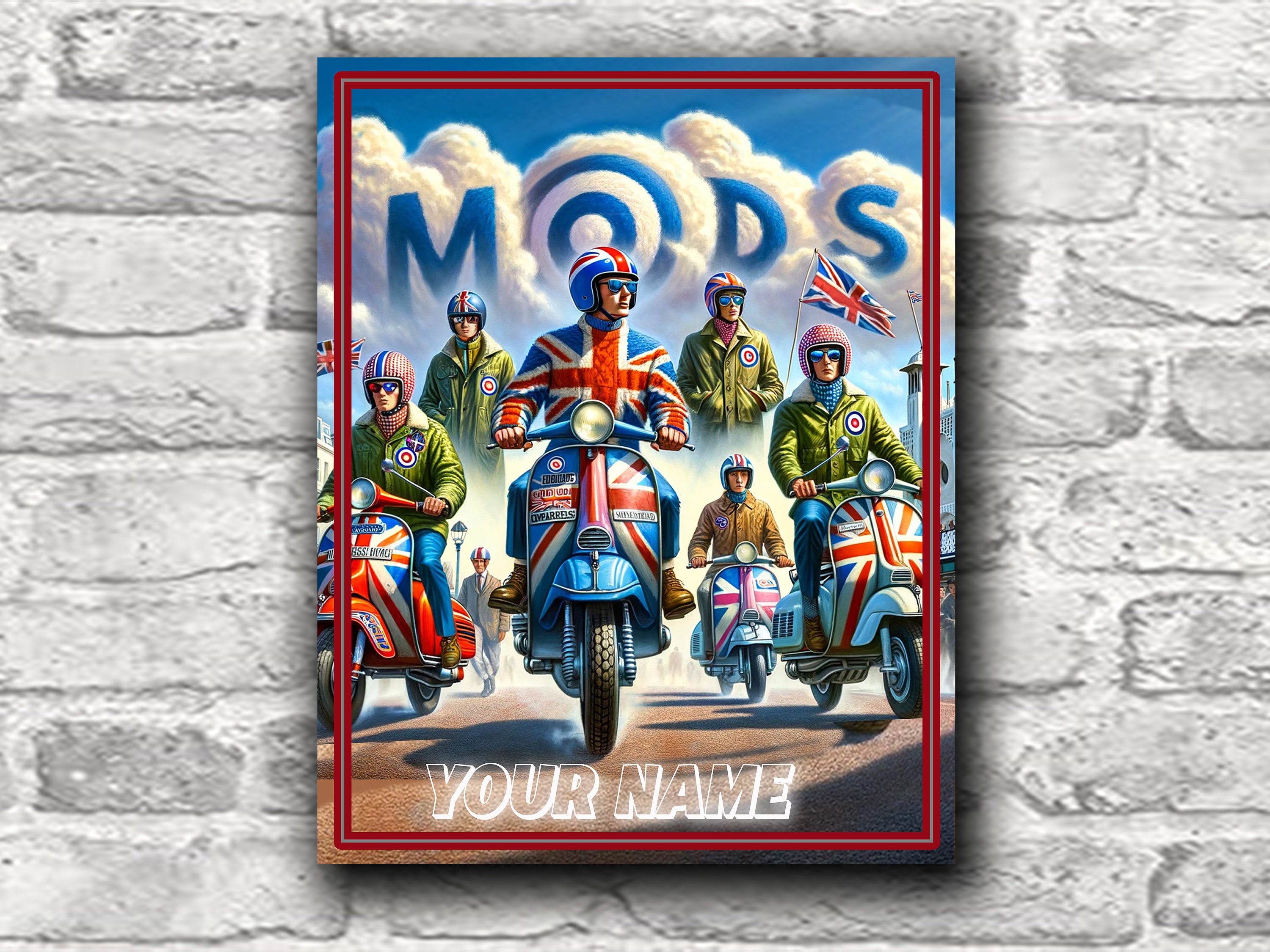Personalised Scooter Mod Lambretta Vespa Ska Retro Vintage Metal Wall ...