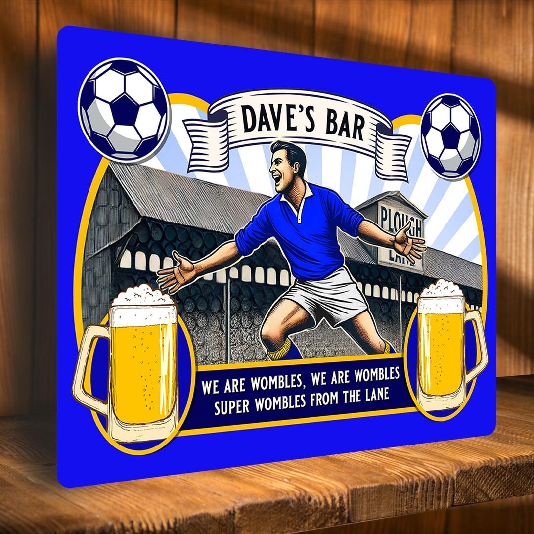 Personalised Wimbledon Football Bar Sign Custom Home Pub Metal Beer ...