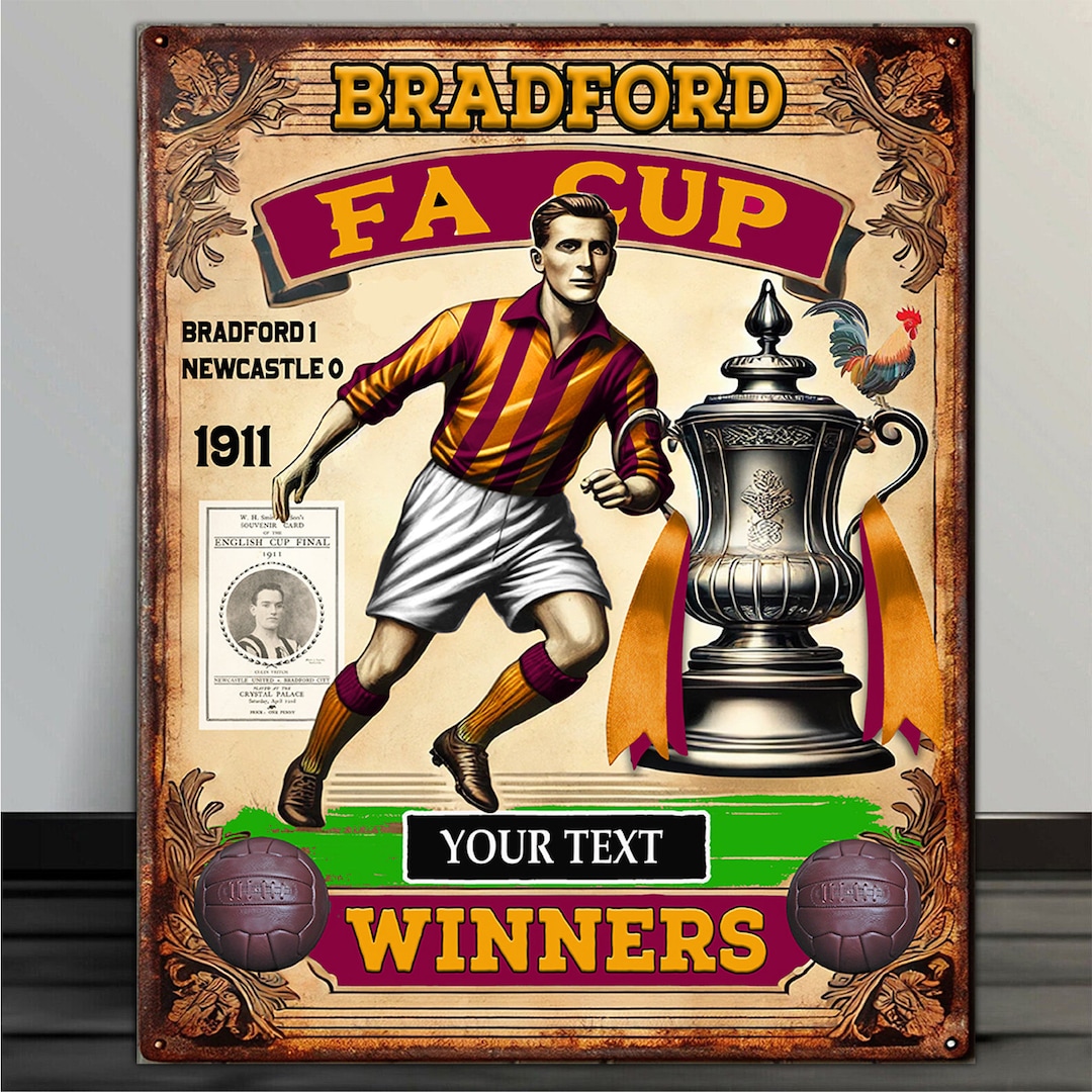 PERSONALISED Bradford City FA Cup Winners Football Fans Nostalgia ...