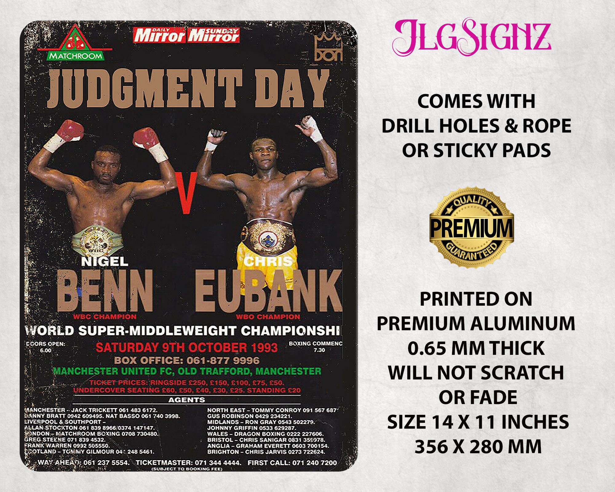 Benn V Eubank Fight Boxing Metal Wall Sign Poster RS255 - Etsy UK