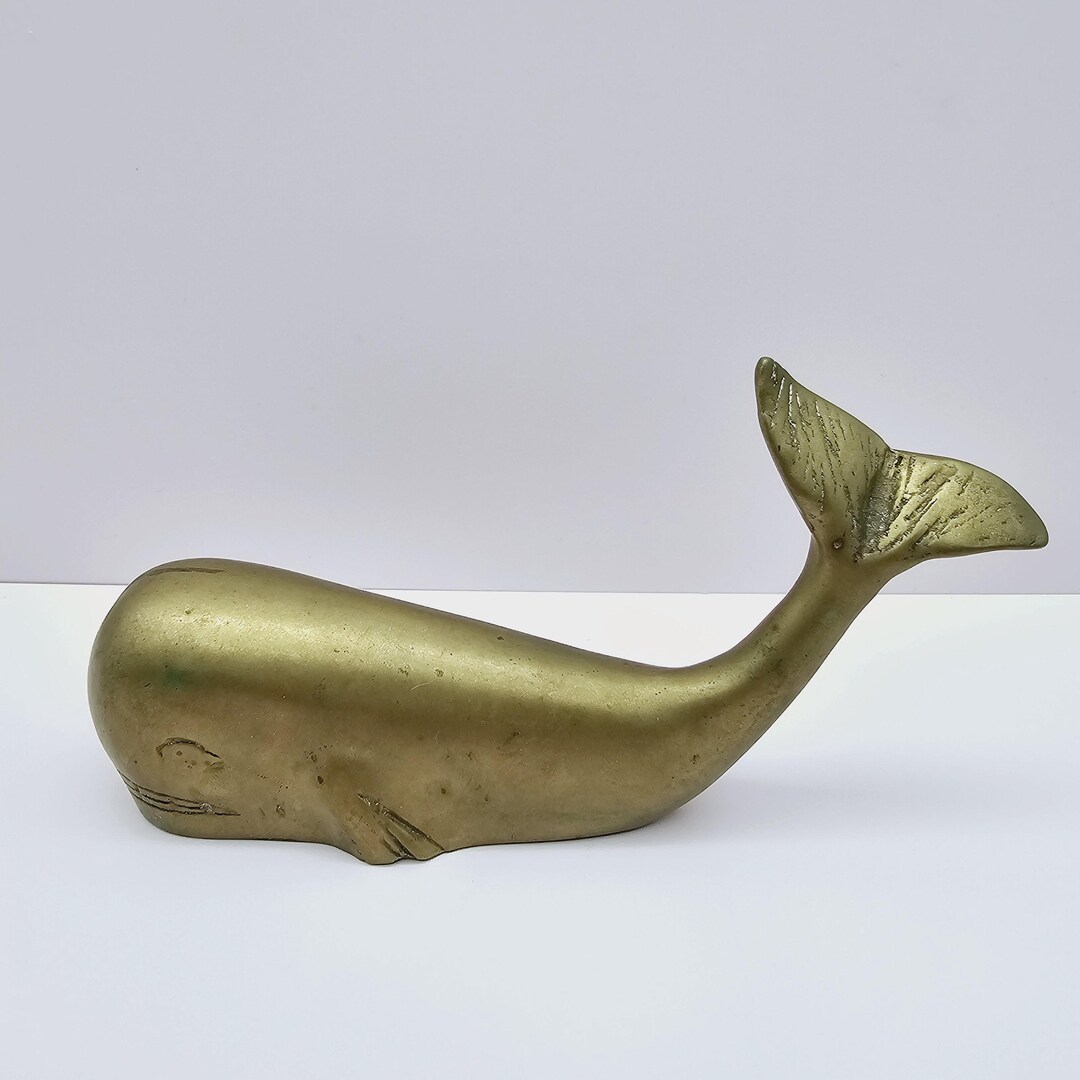 Vintage Brass Whale - Etsy