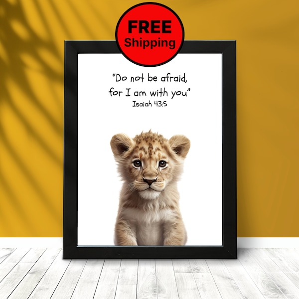 Lion Bible Verse Poster - Etsy