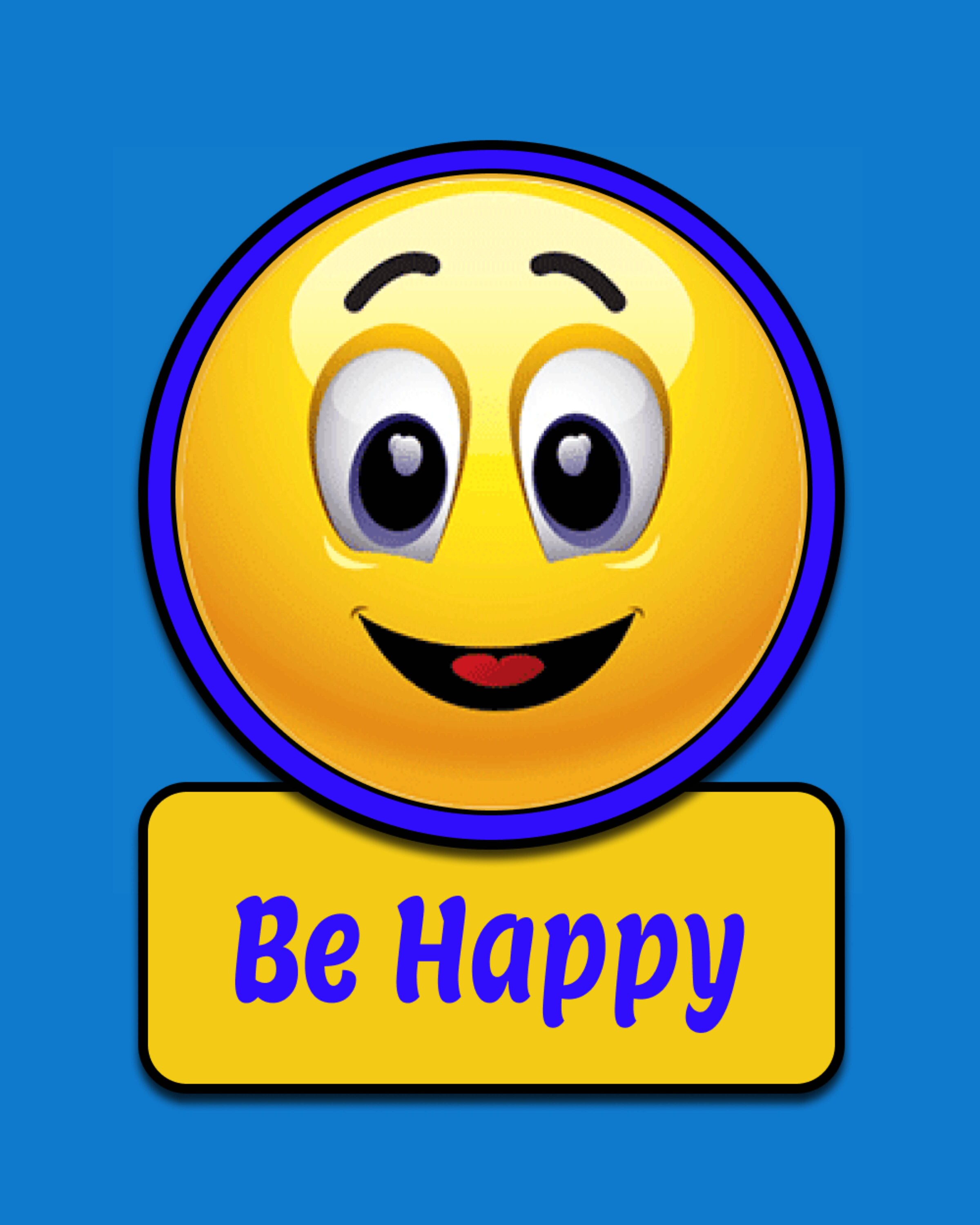 Emoji Print, Smiley Face Wall Art, Be Happy Quote, Kids Room Decor ...