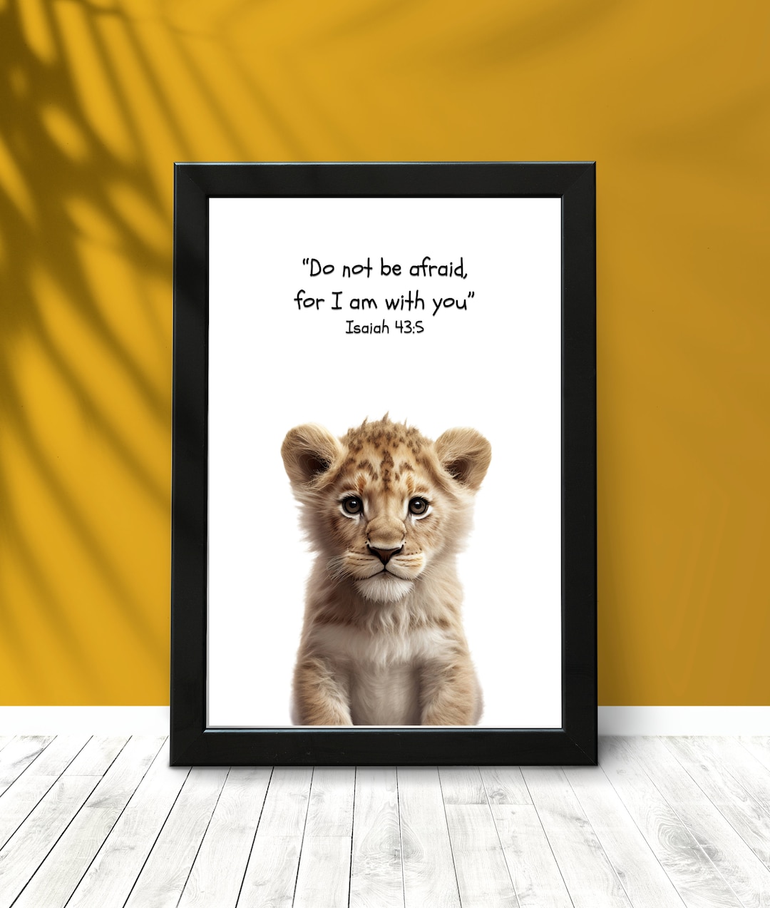 Kids Bible Verse Wall Art, Baby Lion Print, Safari Animal Nursery Decor ...