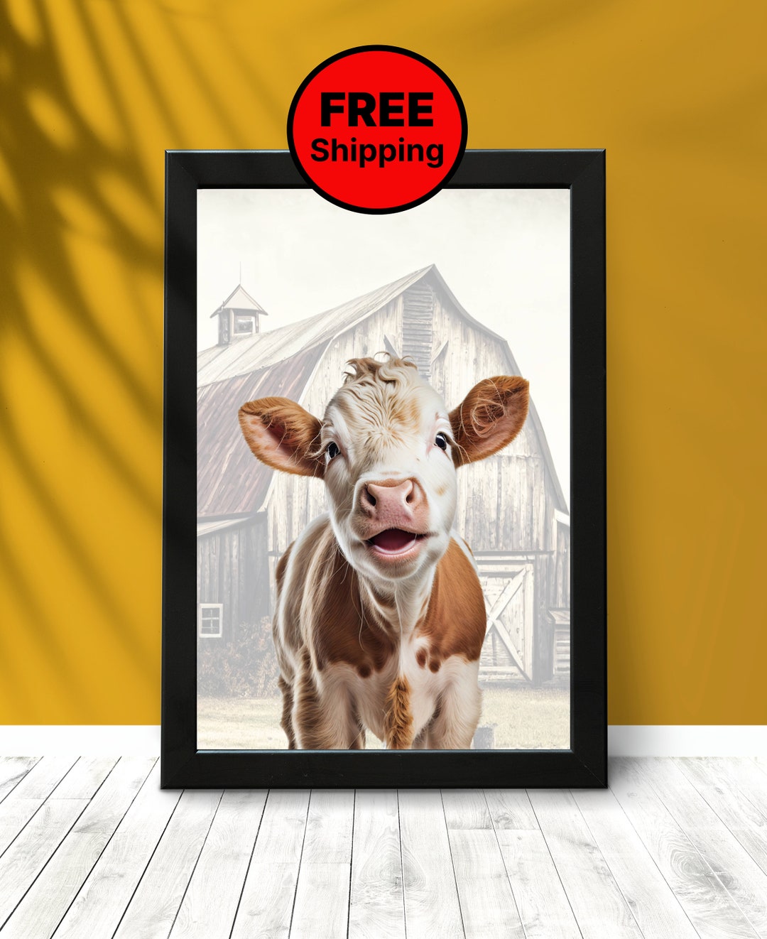 Baby Cow Print, Baby Animal Wall Art, Farm Animal Nursery Prints, Farm ...