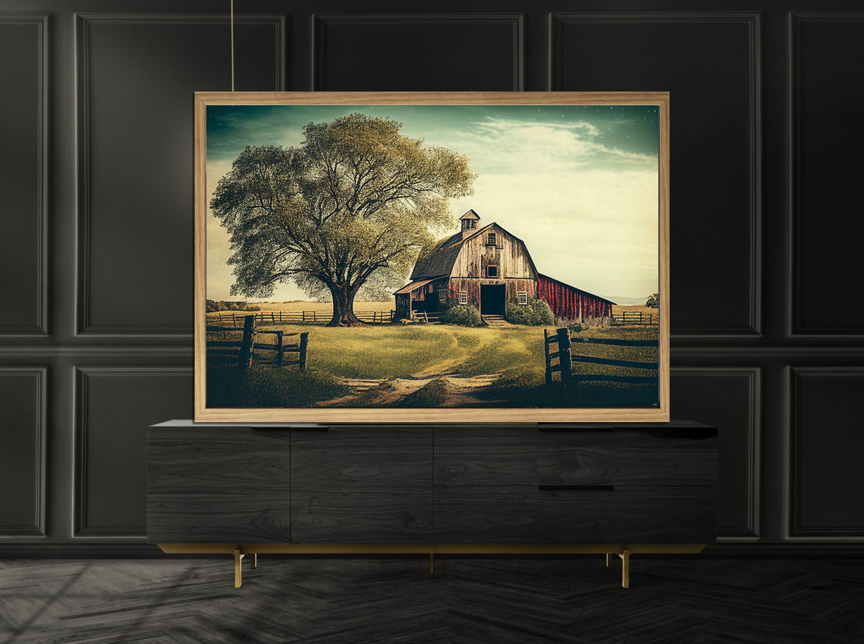 Vintage Looking Wall Art, Rustic Barn Print, Barn Poster, Antique Style ...