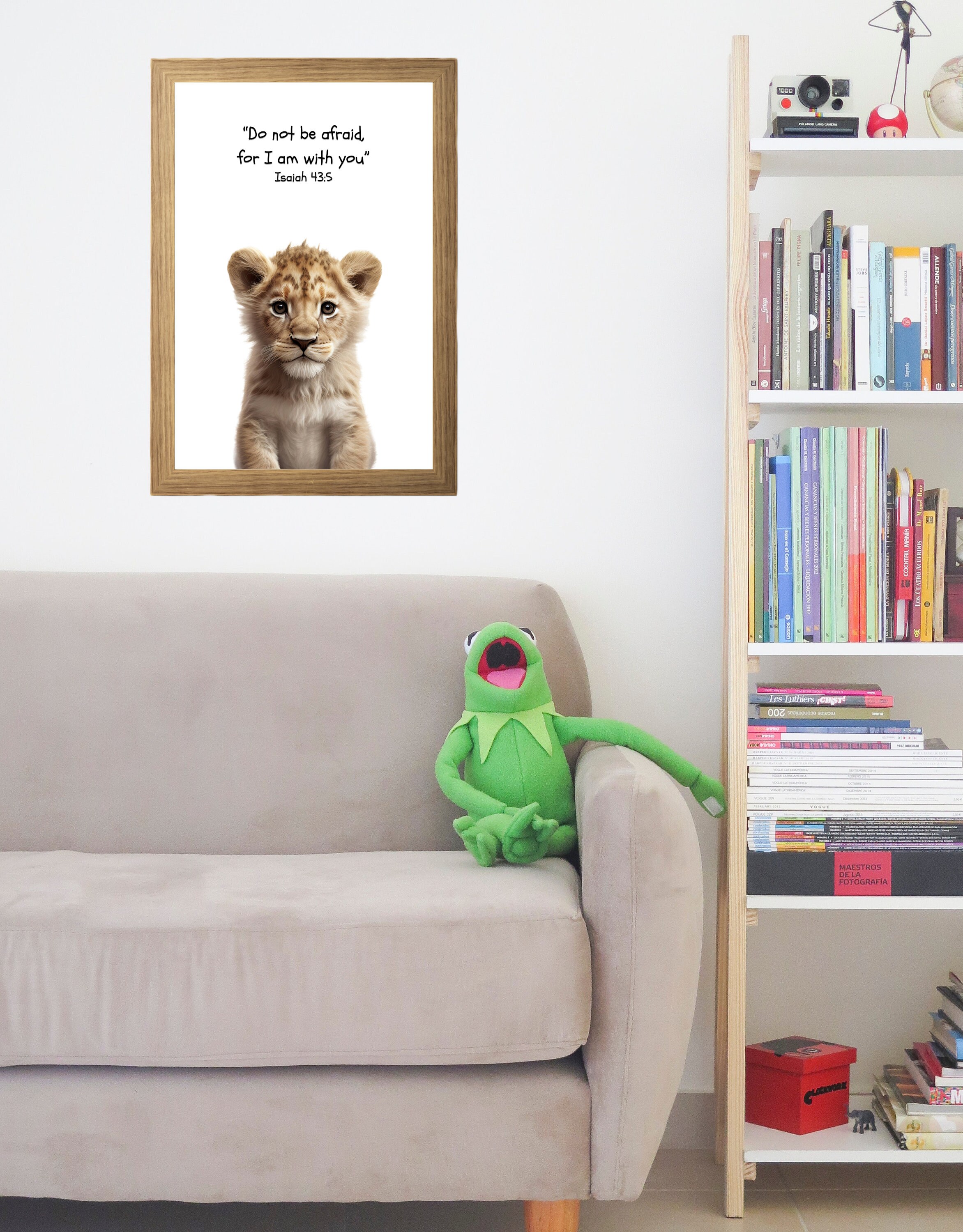 Kids Bible Verse Wall Art, Safari Animal Nursery Decor, Baby Lion Print ...