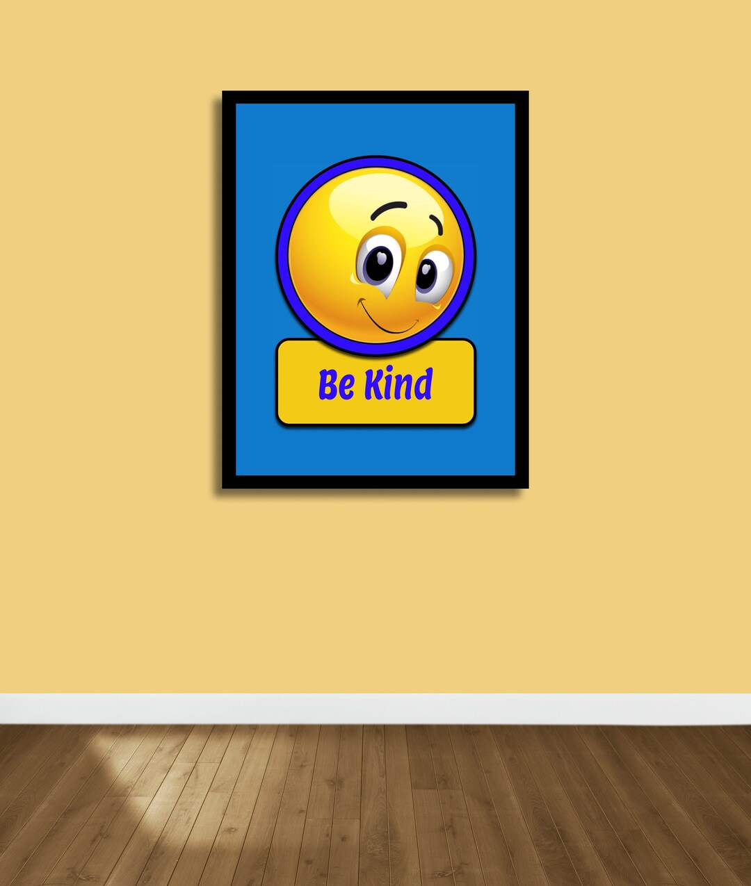 Emoji Print, Smiley Face Wall Art, Be Kind Quote, Kids Room Decor ...