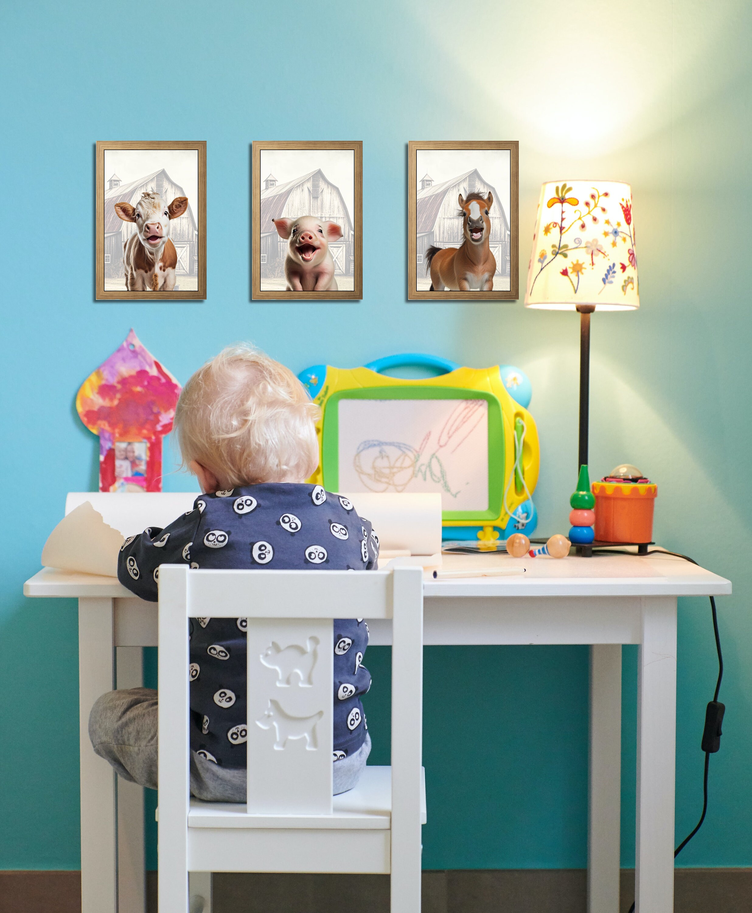 Baby Animal Wall Art, 3 Piece Wall Art, 3 Print Set, Farm Animal ...