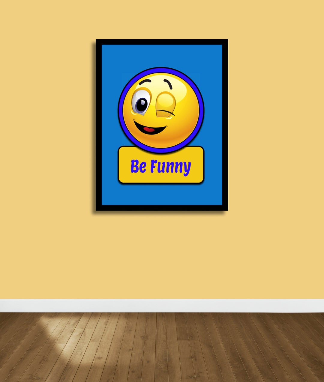 Emoji Print, Smiley Face Wall Art, Be Funny Quote, Kids Room Decor ...