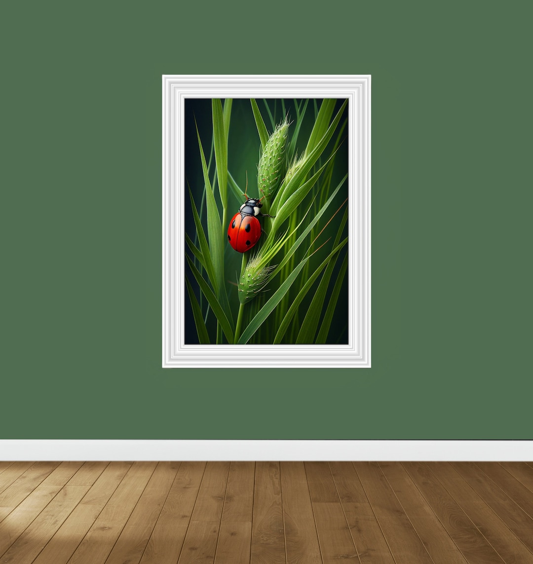 Red Green Wall Art, Red Ladybug Art Print, Ladybug Art Poster ...