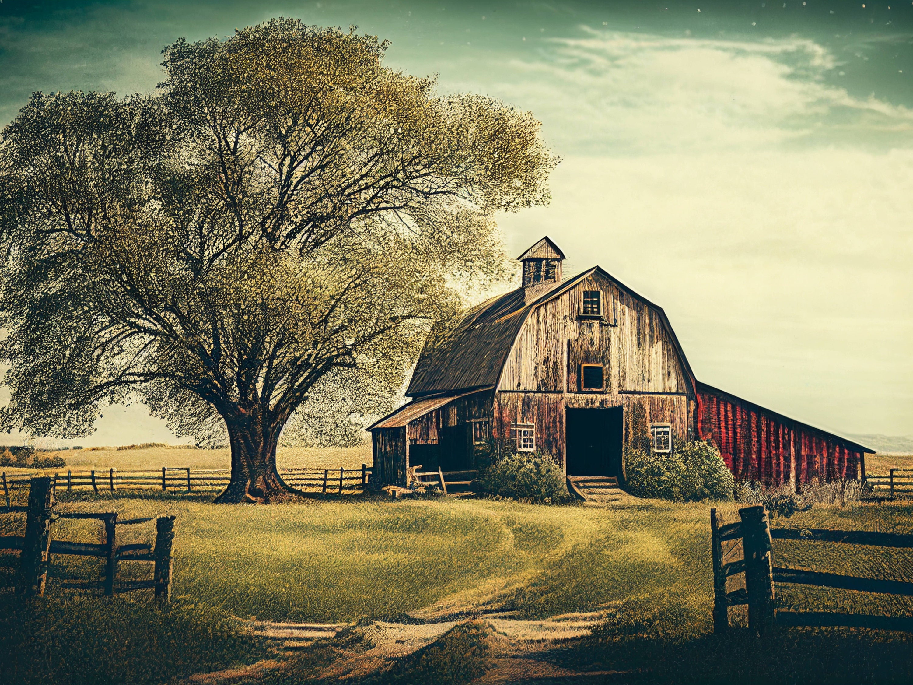 Vintage Looking Wall Art Rustic Barn Print Barn Poster - Etsy