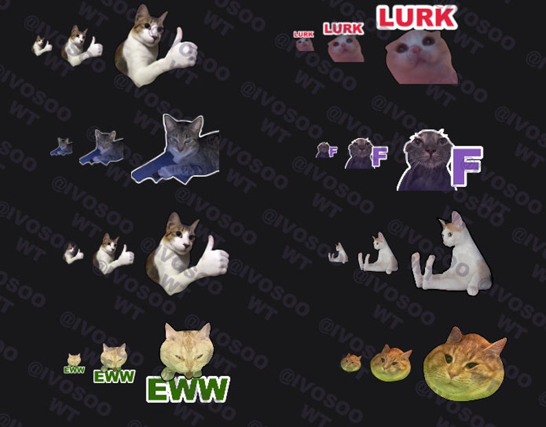 TWITCH&DISCORD Silly Cats Emotesx8 Streamer Emote Pack - Etsy